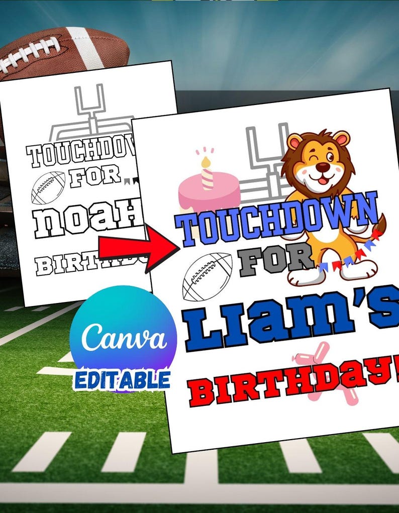 Editable Football Coloring Pages | Football Birthday Party Activities | Printable Sports ...