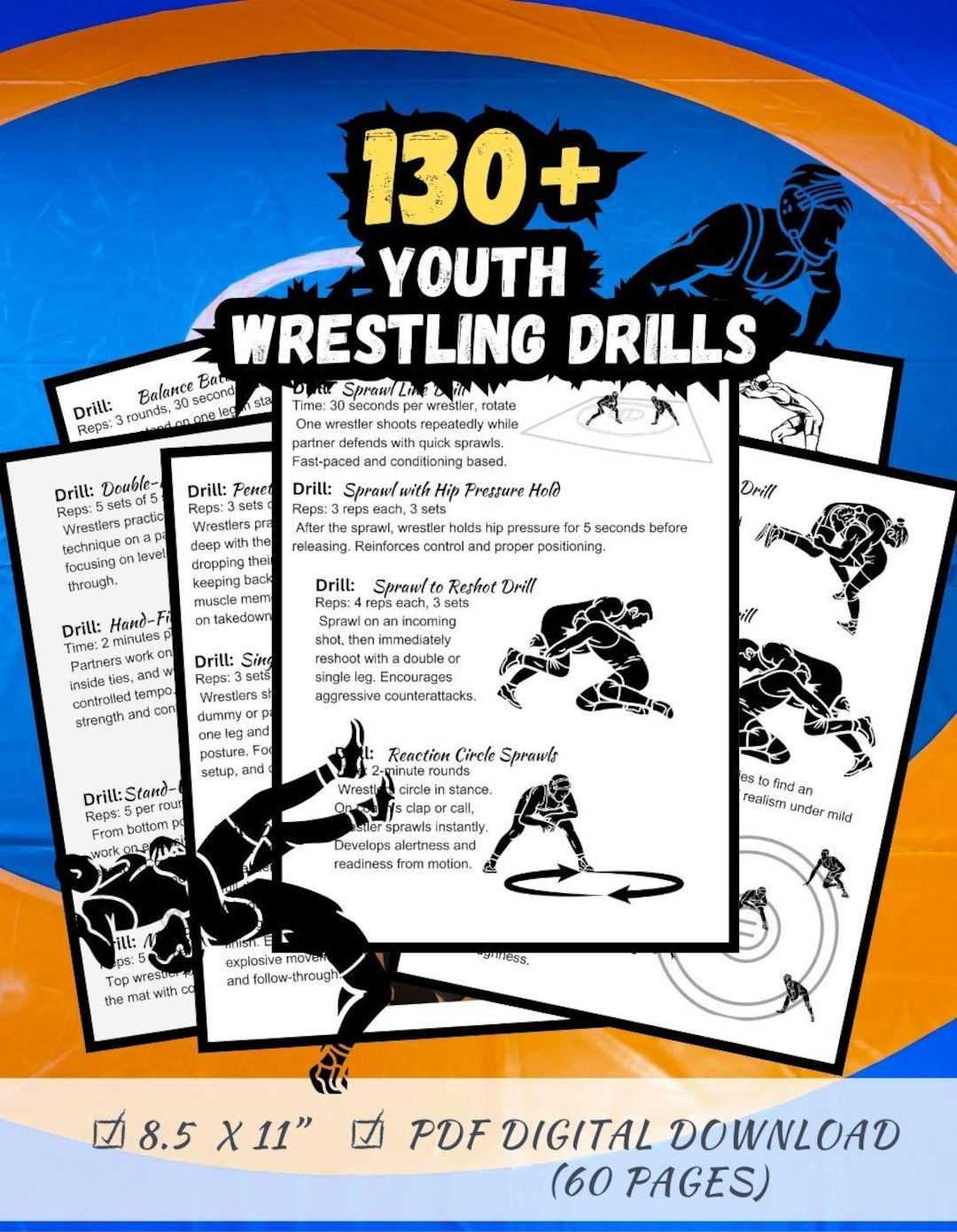 130 Youth Wrestling Drills 8.5x11" | Digital Download | Wrestling ...