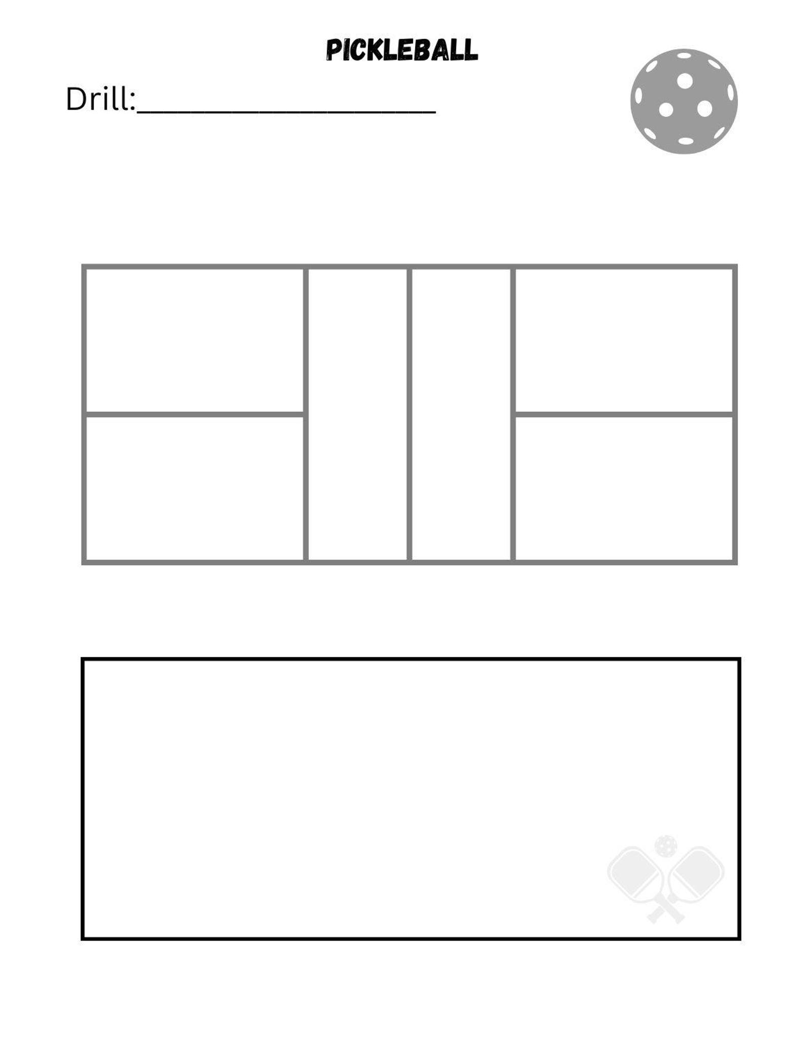 Pickleball Blank Drill Sheets for Pickleball Coach or Player 11x8.5 | 5 ...