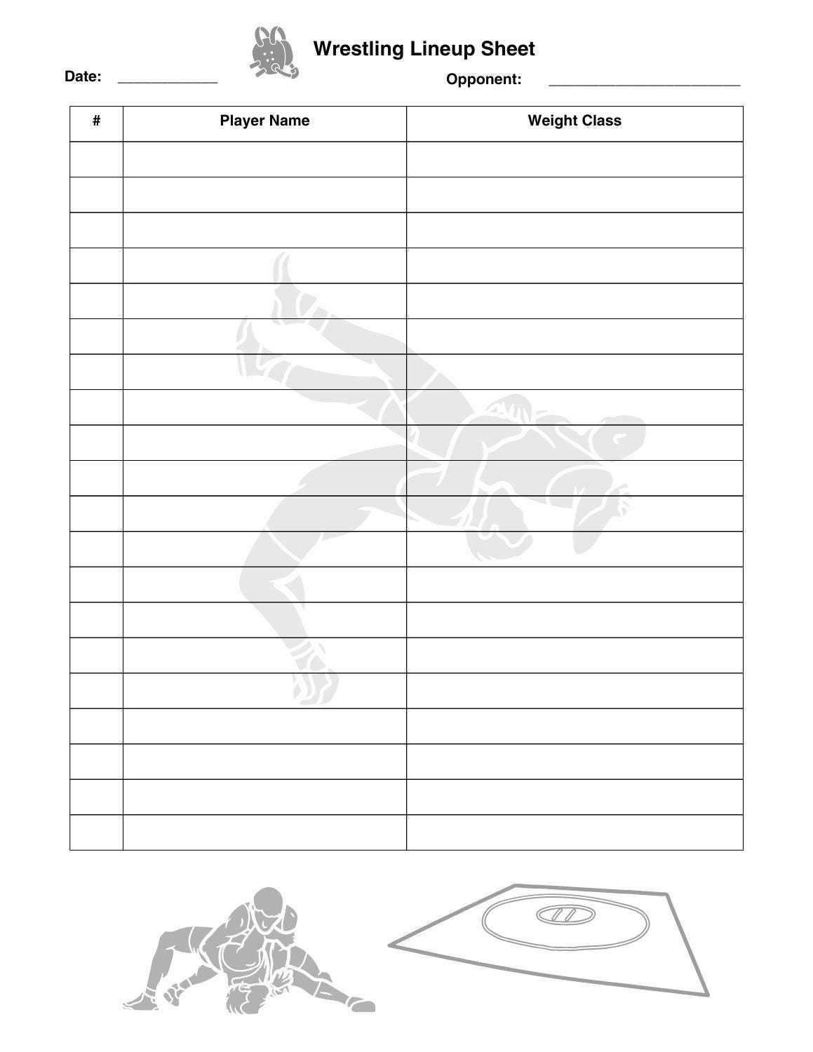 Wrestling Position and Line up Sheets 8.5x11" | 1 Digital Downloads ...