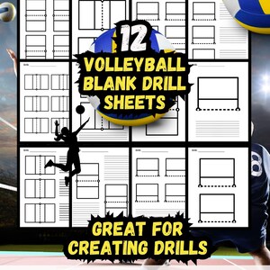 Volleyball Drill Sheets Blank for Volleyball Coach 8.5x11 | 12 Pdf ...