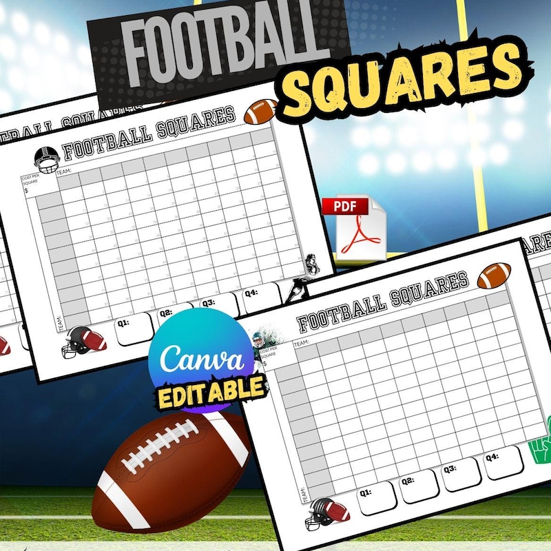 Vertical Football Squares - Etsy