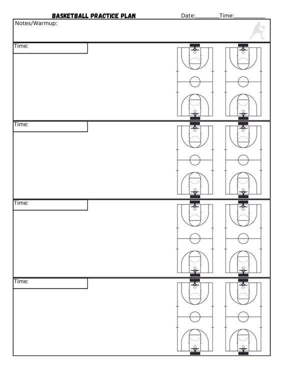 Blank Basketball Practice Plan Template