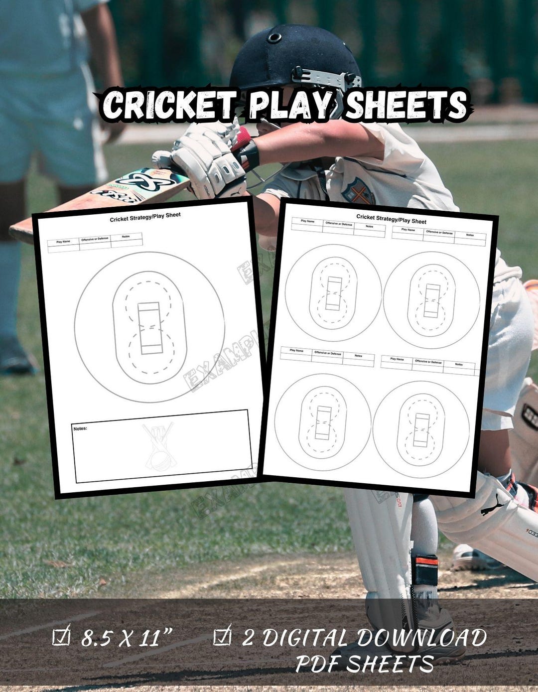 Cricket Play Sheets 8.5x11" | 2 Pdf Digital Downloads | Cricket ...