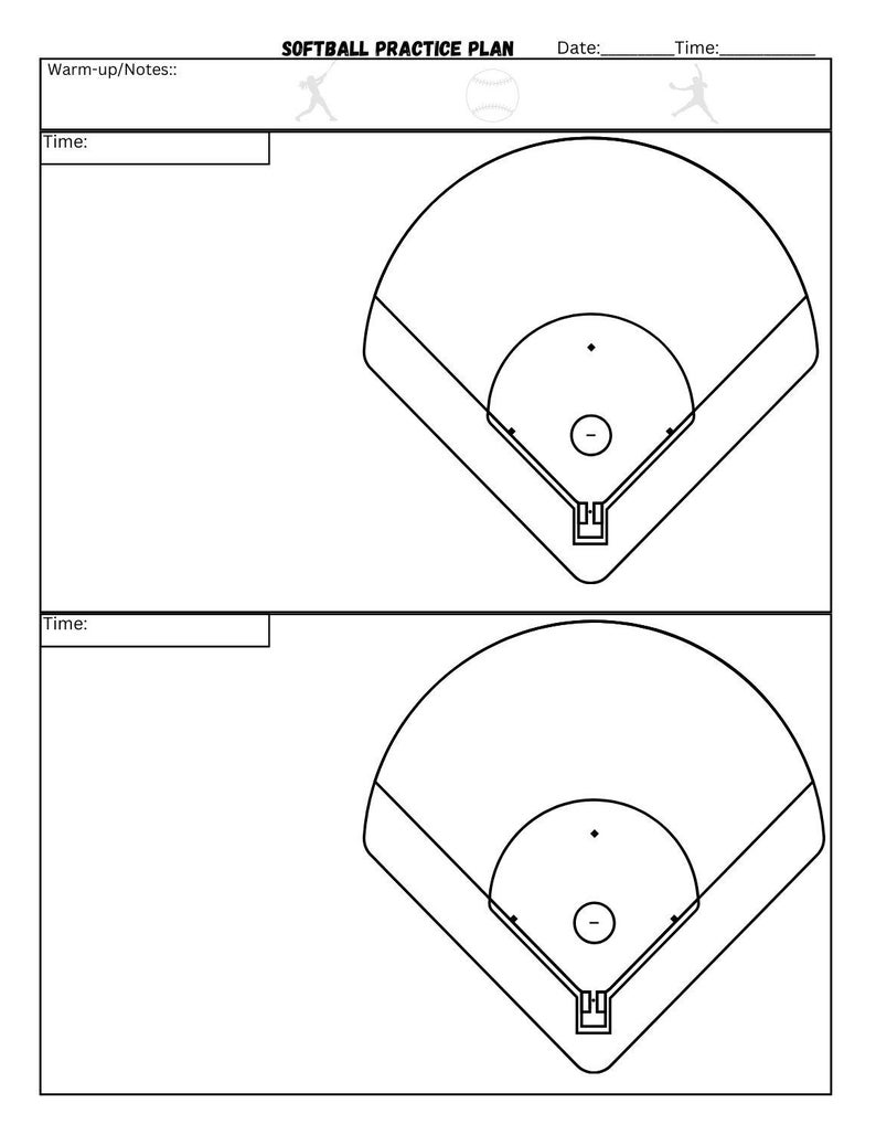 Softball Practice Plans 8.5x11" | 4 Pdf Digital Downloads | Softball ...