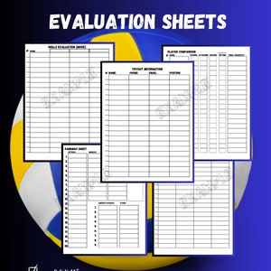 9 Volleyball Tryout Evaluation Sheets 8.5x11" | Digital Download ...