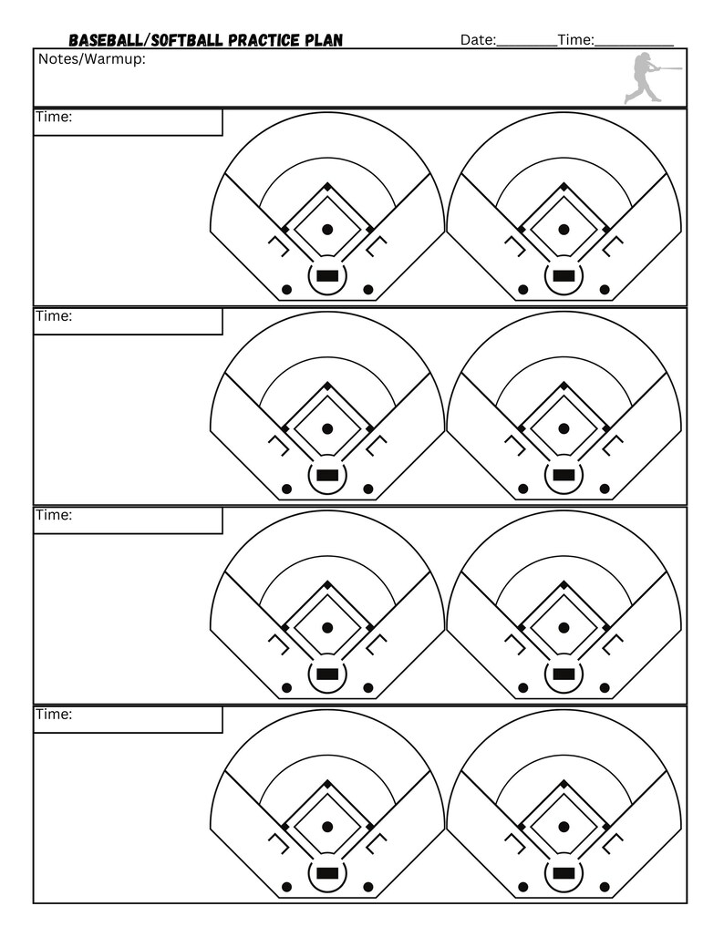 Baseball Softball Practice Plan Sheets 8.5x11" | 2 Digital Downloads ...