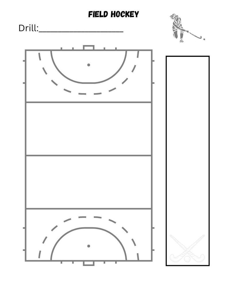 Field Hockey Blank Drill Sheets for Field Hockey Coach or Player 11x8.5 ...