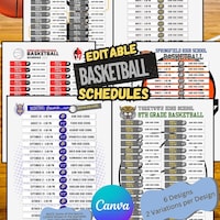 Basketball Schedule Template Canva | Editable Basketball Schedule ...