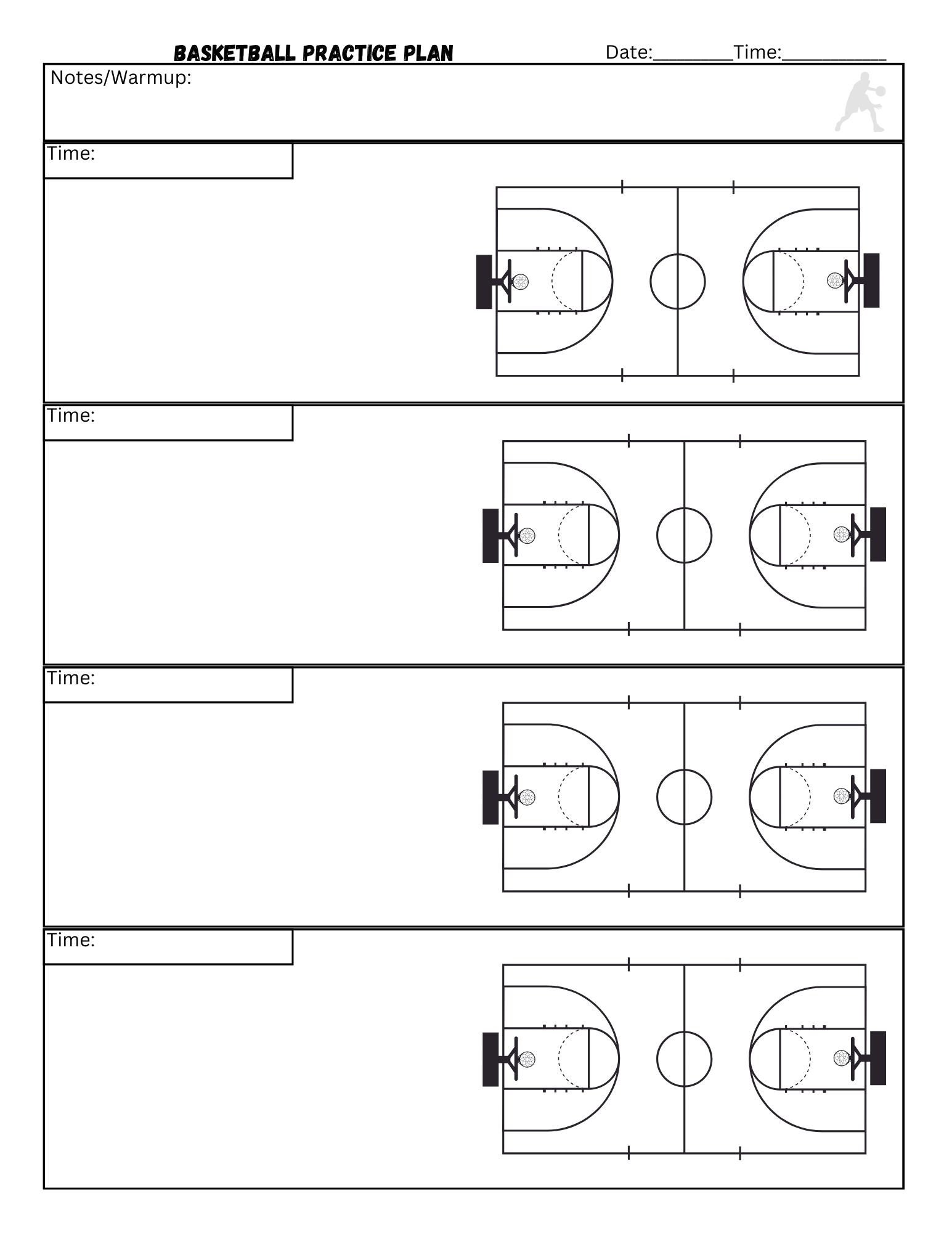 Basketball Practice Plan Sheets 8.5x11" | 2 Digital Downloads ...