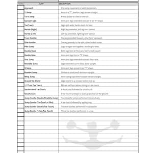 Cheerleading Skills List Sheets 11 X 8.5" | 10 Pdf Digital Downloads ...