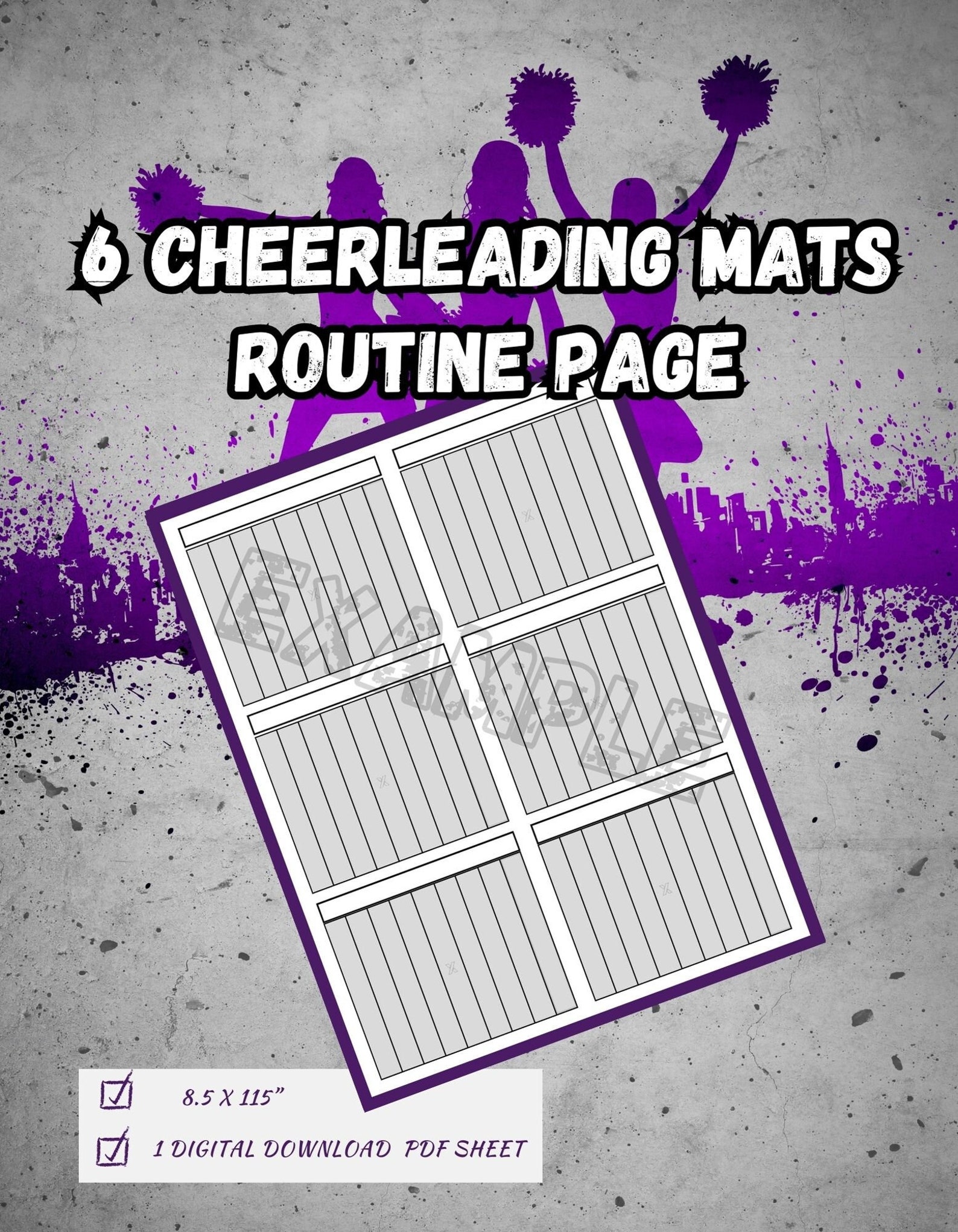 Cheerleading Mat Choreography Routine Sheets - 6 Pages 8.5x11 ...