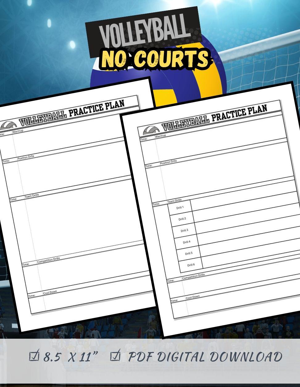 Volleyball Practice Plan Sheets 8.5x11" | Digital Download | Volleyball ...