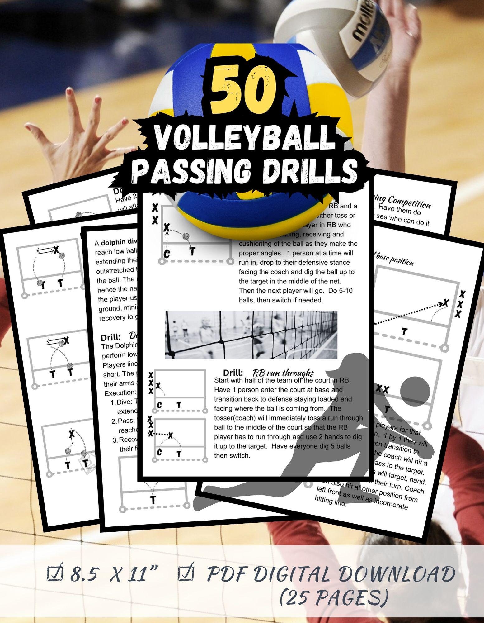 50 Volleyball Passing Drills | Digital Download | Volleyball Coaching ...