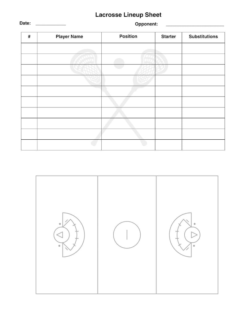Lacrosse Practice Plan, Lineup, Field, and Play Sheets BUNDLE 8.5x11 ...