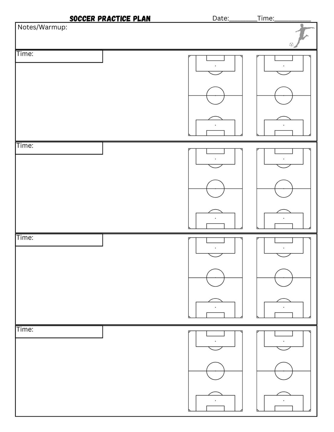 Soccer Practice Plan Sheets 8.5x11" | 2 Digital Downloads | Soccer Coach Plans | Soccer Coaching ...