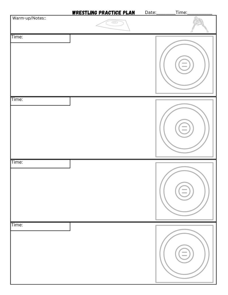 Wrestling Practice Plan Sheets 8.5x11" | 4 Digital Downloads ...