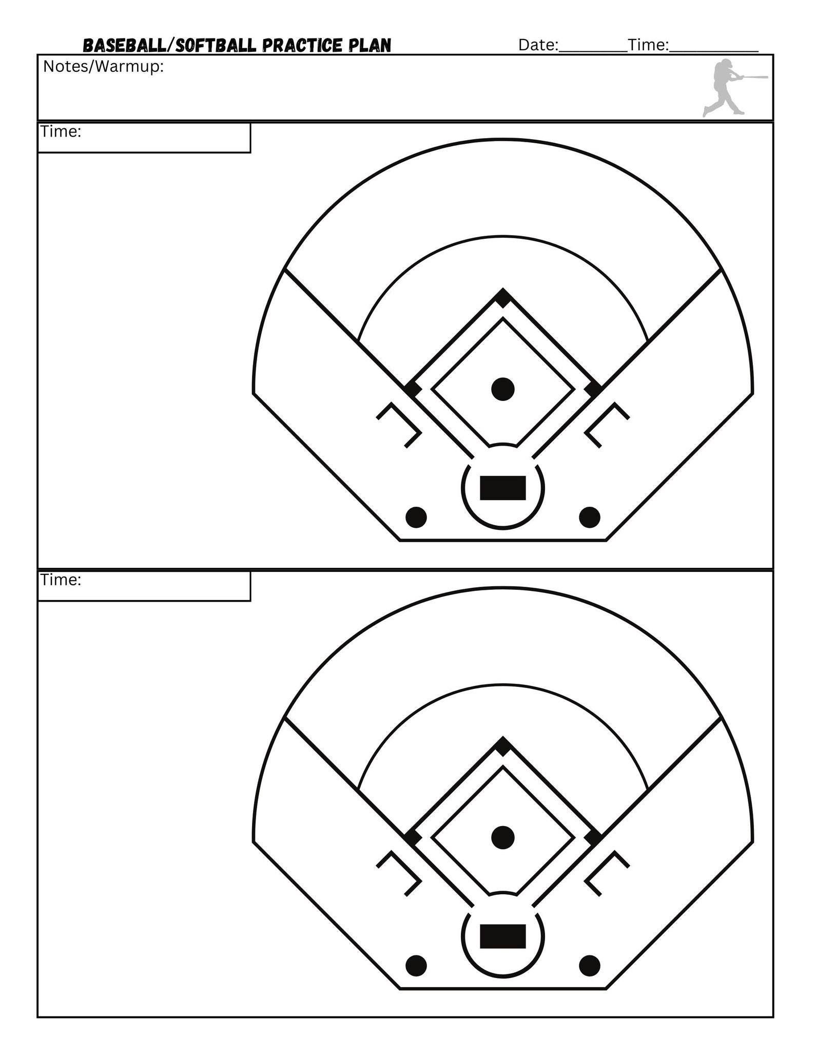 Baseball Softball Practice Plan Sheets 8.5x11" | 2 Digital Downloads ...