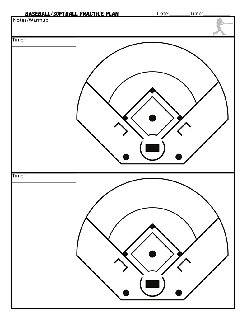 Baseball Softball Practice Plan Sheets 8.5x11" | 2 Digital Downloads ...