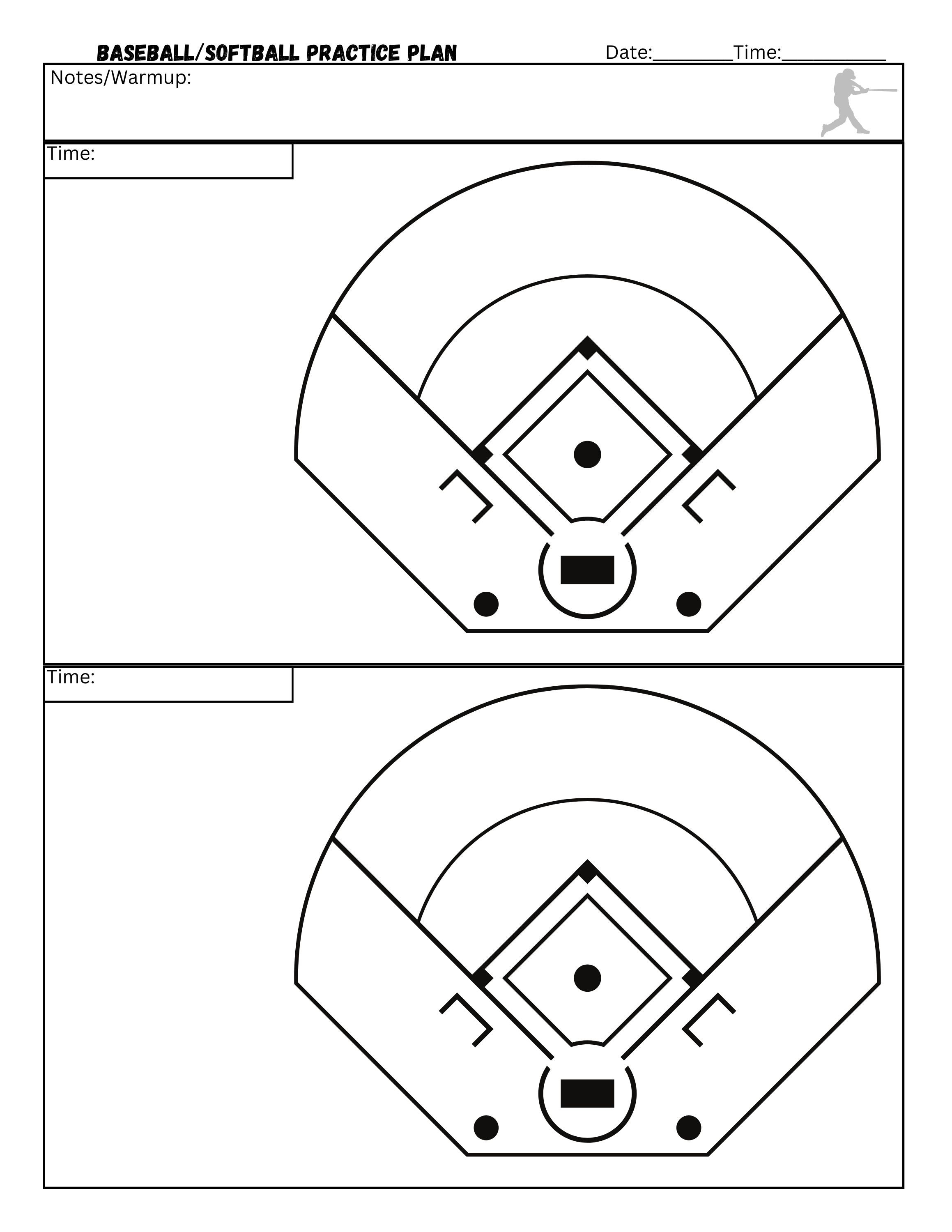 Baseball Softball Practice Plan Sheets 8.5x11" | 2 Digital Downloads ...