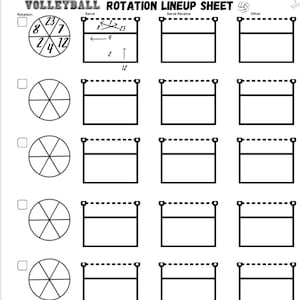 Volleyball Rotation Lineup Sheet for Volleyball Coach 8.5x11 | Digital ...