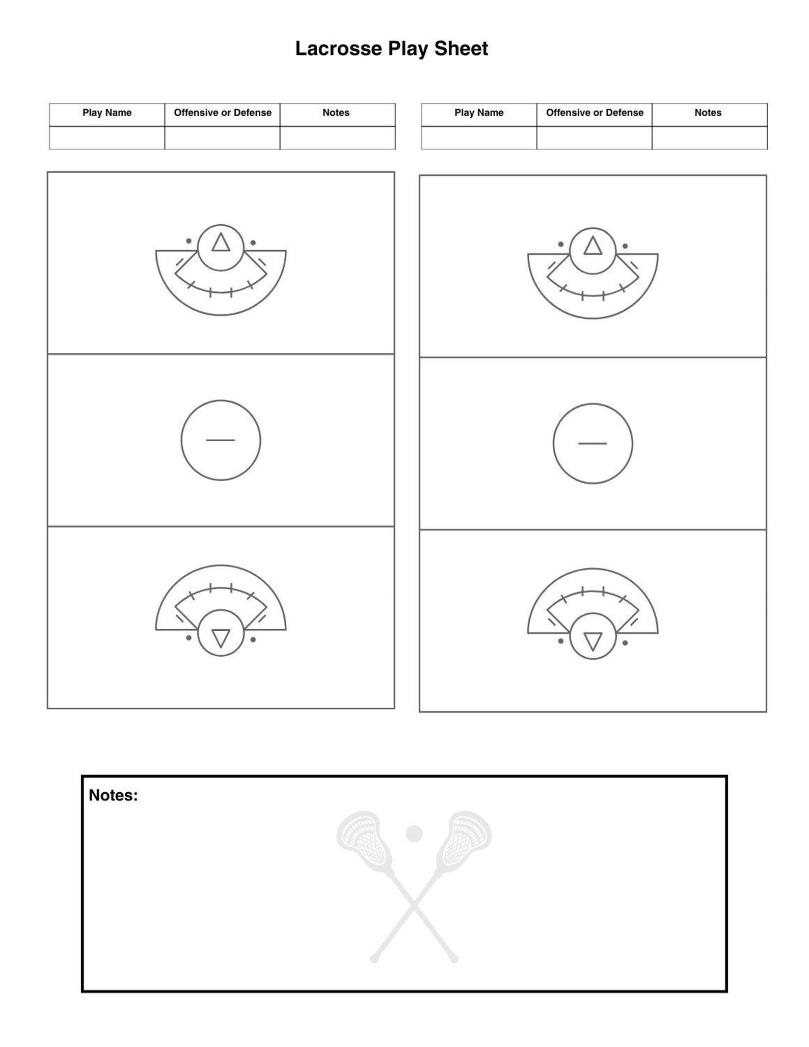 Lacrosse Practice Plan, Lineup, Field, and Play Sheets BUNDLE 8.5x11 ...