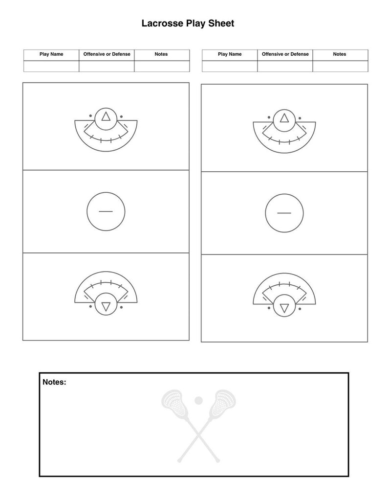 Lacrosse Practice Plan, Lineup, Field, and Play Sheets BUNDLE 8.5x11 ...