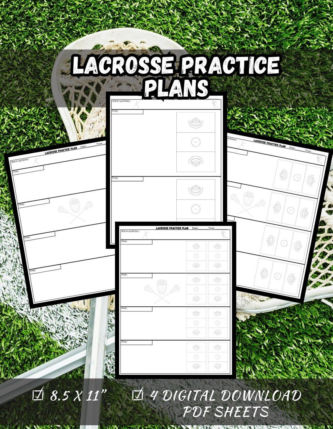 Lacrosse Practice Plan Sheets 8.5x11" | 4 Digital Downloads | Field ...