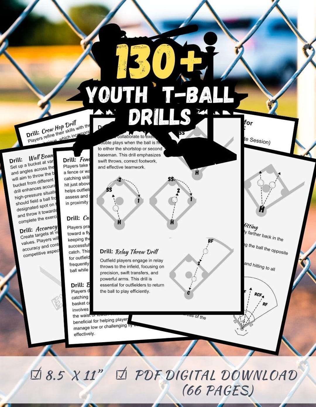 130 Youth T-ball Drills 8.5x11" | Digital Download | Tee Ball T Ball ...