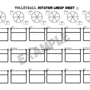 Volleyball Rotation Lineup Sheet for Volleyball Coach 8.5x11 | Digital ...