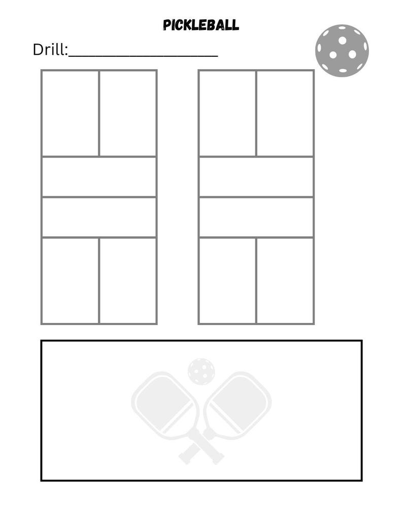 Pickleball Blank Drill Sheets for Pickleball Coach or Player 11x8.5 | 5 ...