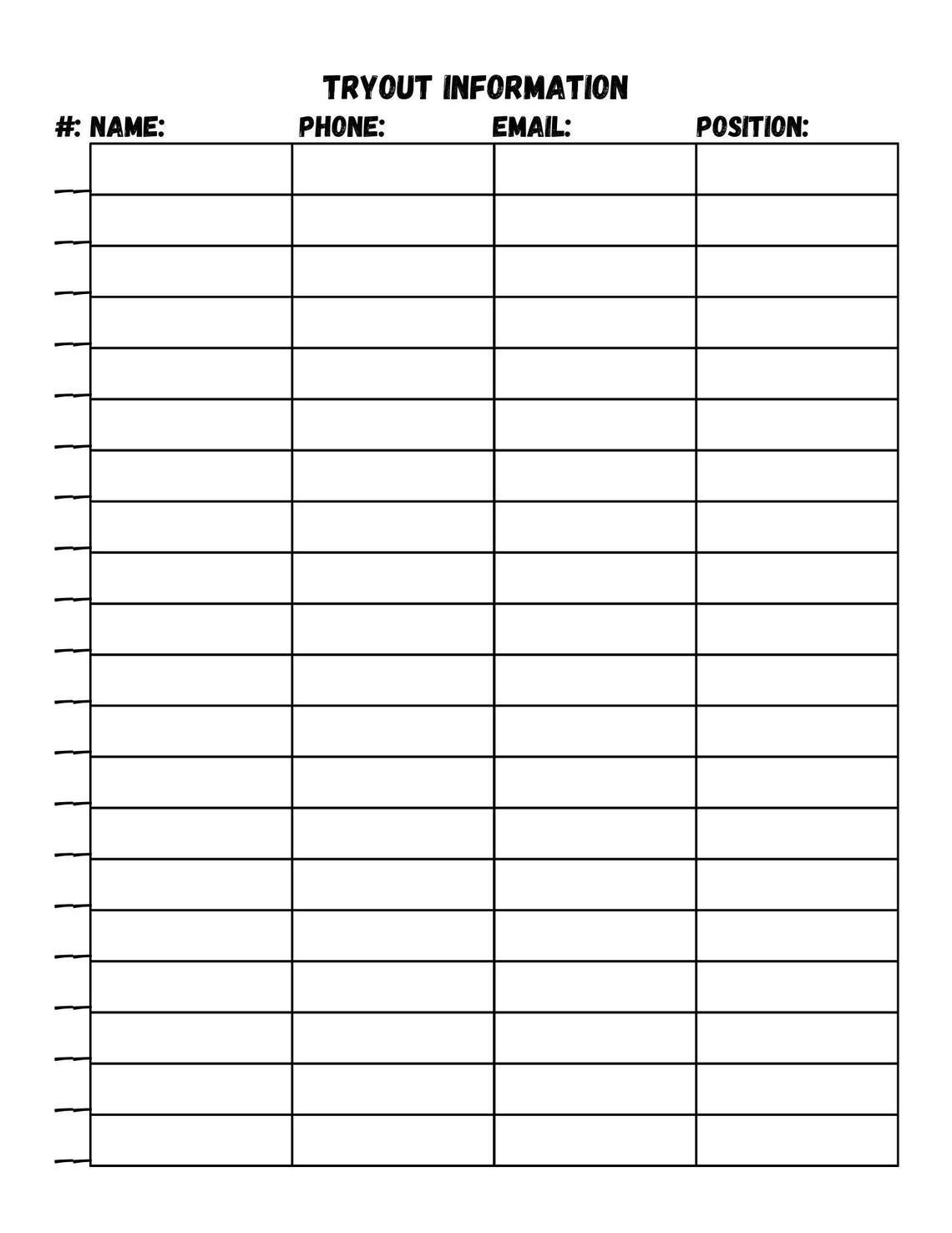 Cheerleading Tryout Evaluation 18 Sheets 8.5x11" Pdf | Digital Download | Cheerleading Position ...