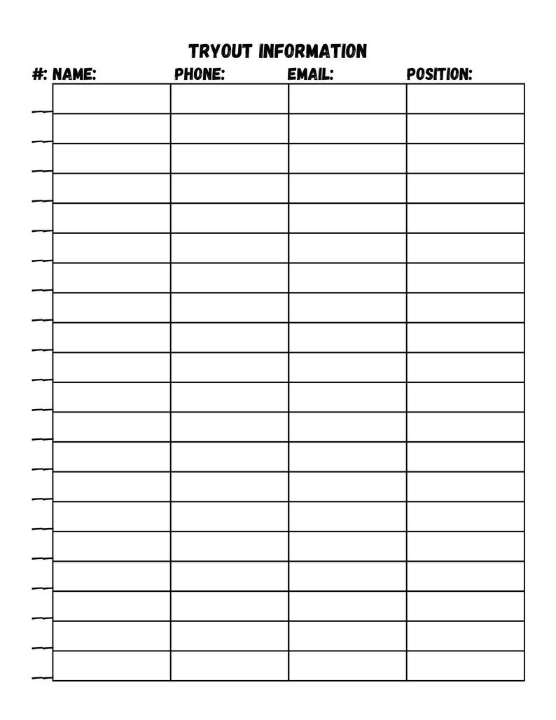 Cheerleading Tryout Evaluation 18 Sheets 8.5x11" Pdf | Digital Download ...