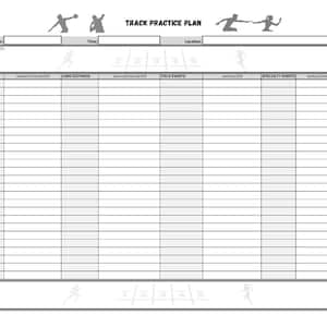 Track and Field Practice Plan Sheets 11 X 8.5" | 4 Digital Downloads ...