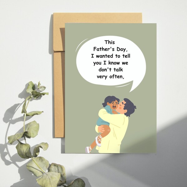 Absent Father Card - Etsy