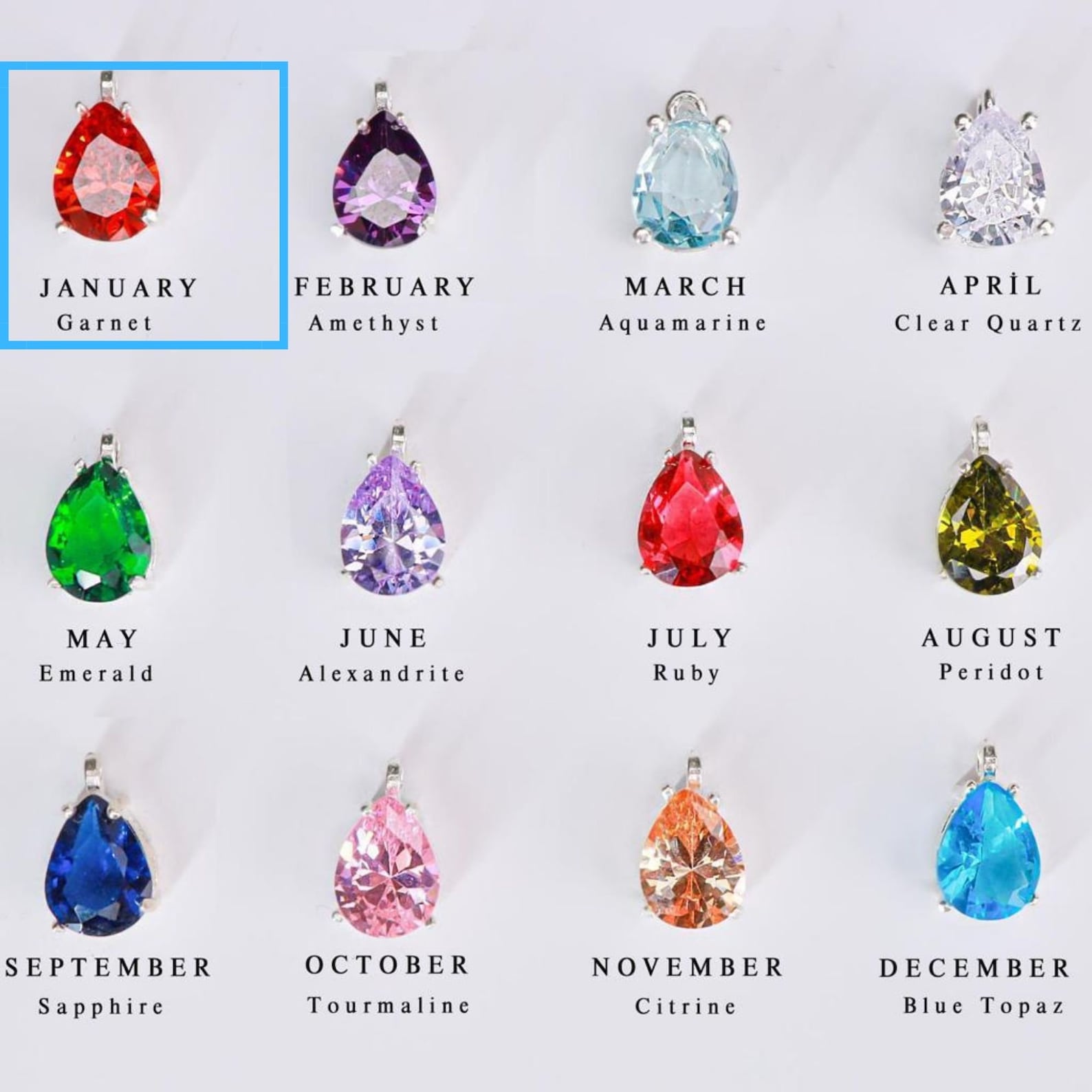 January Birthstone Necklace, January Birthstone, January Jewelry, Gift ...