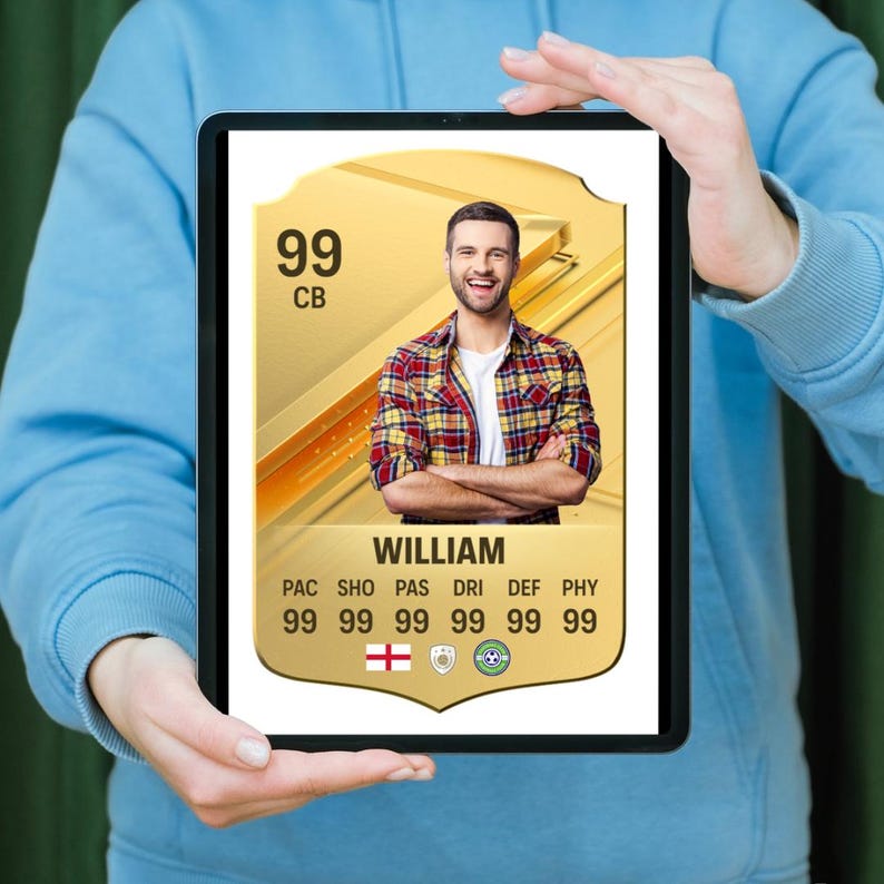 Blank Personalisable 2025 Football Ultimate Team Player Rare Gold Card ...