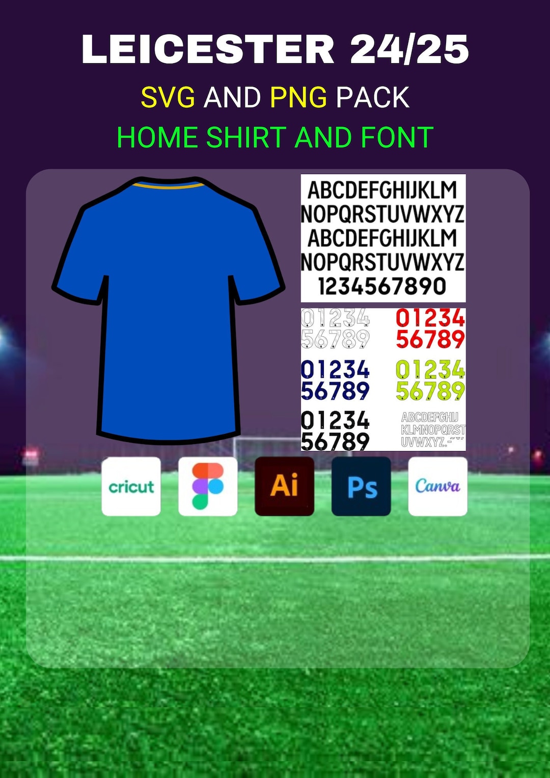 Leicester Home 2024/25 Season SVG and PNG Pack Digital Download Shirt ...