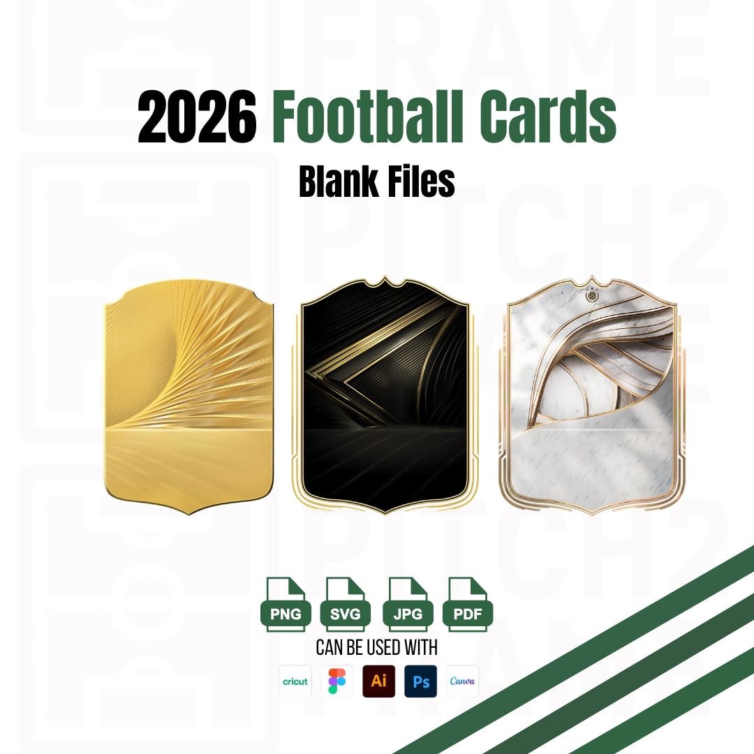 Blank Personalisable 2026 Football Team Player Cards | 3 Designs ...