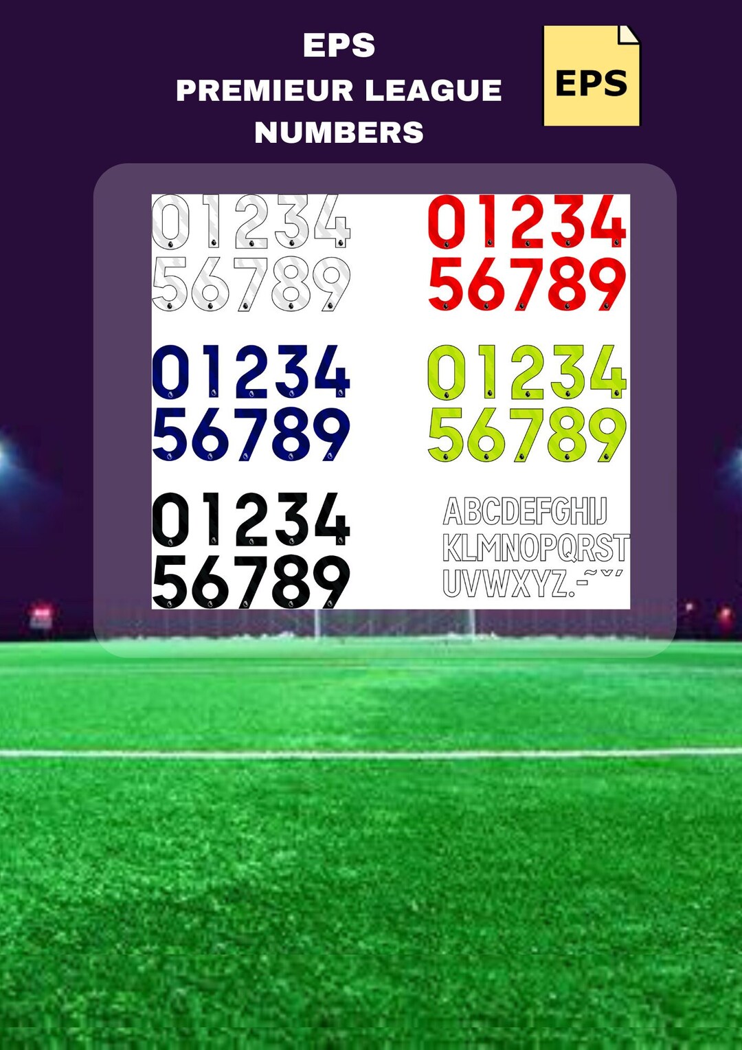 PREMIER LEAGUE Numbers EPS Format - Etsy UK
