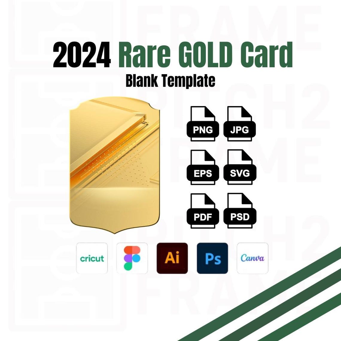 Blank Personalisable 2024 Football Team Player GOLD Card - Digital ...