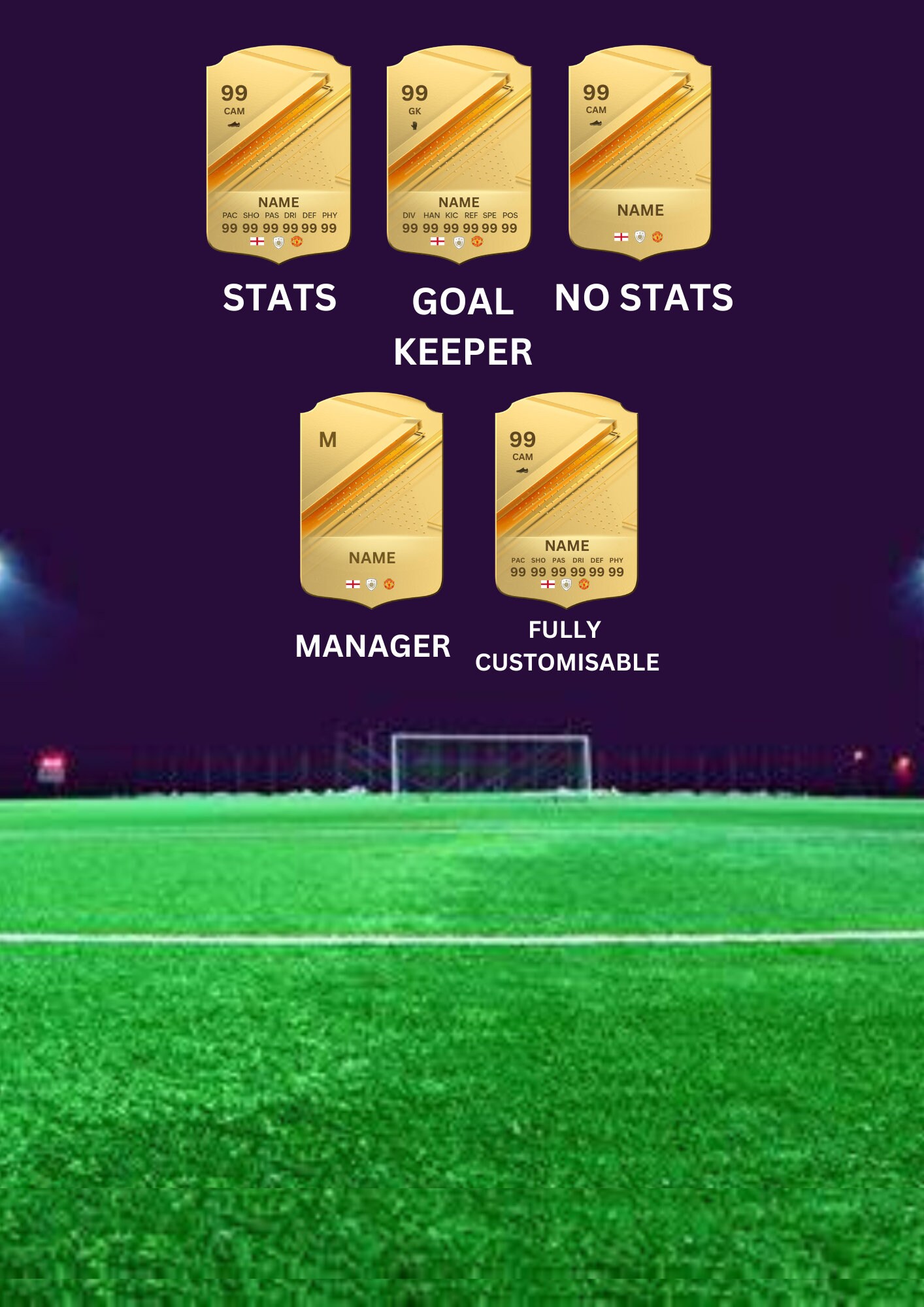 Blank Personalisable FIFA 24 EAFC 24 Football Ultimate Team Player ...