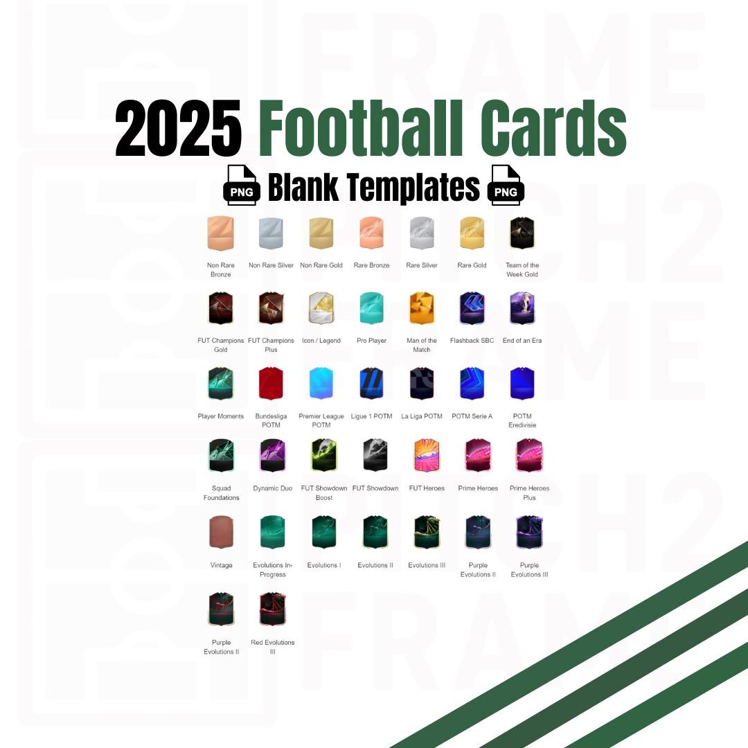 Personalisable Football Player Card Templates: 37 PNG Designs (digital ...