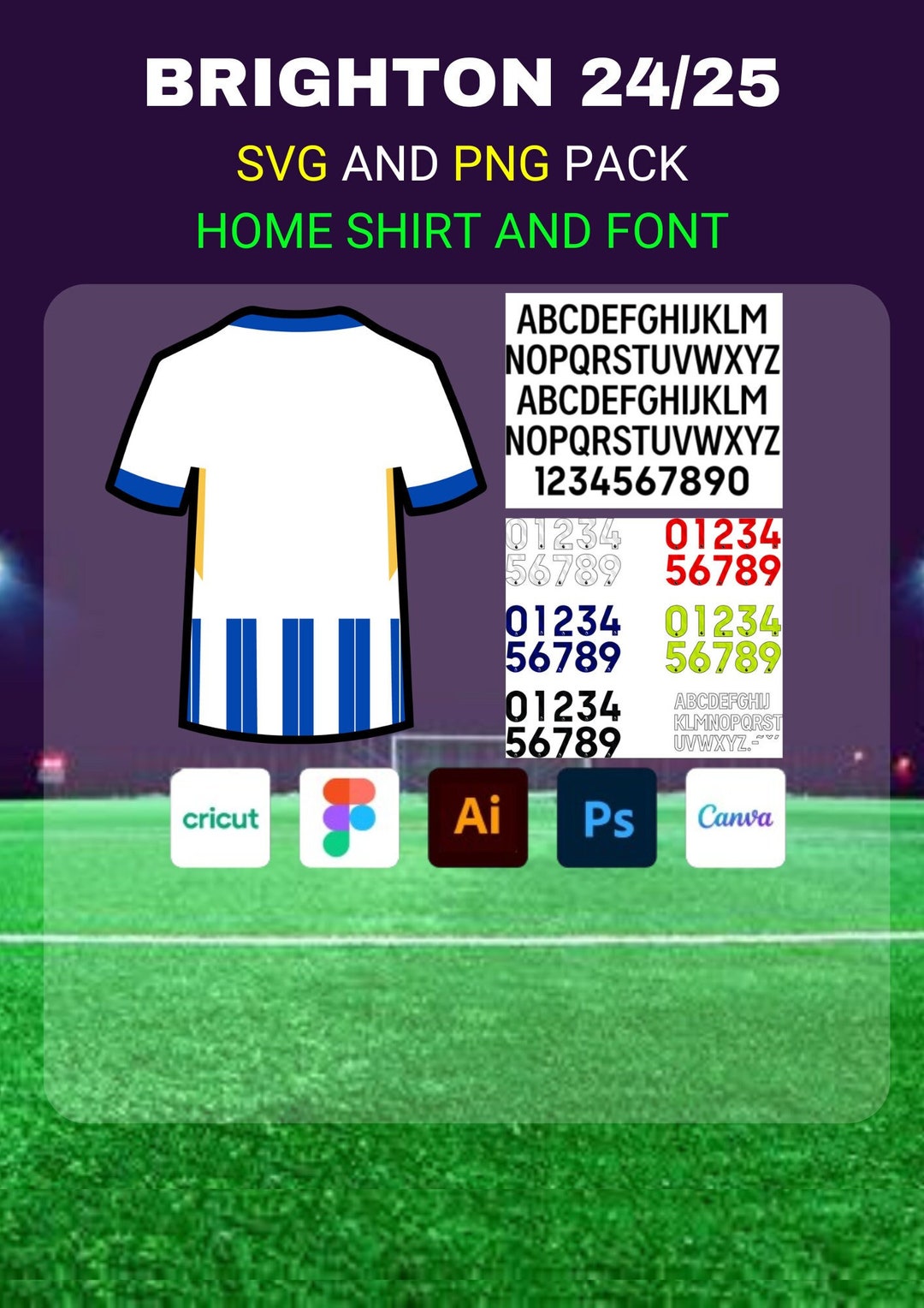 Paquete SVG y PNG de Brighton Home Temporada 2024/25 Descarga digital ...