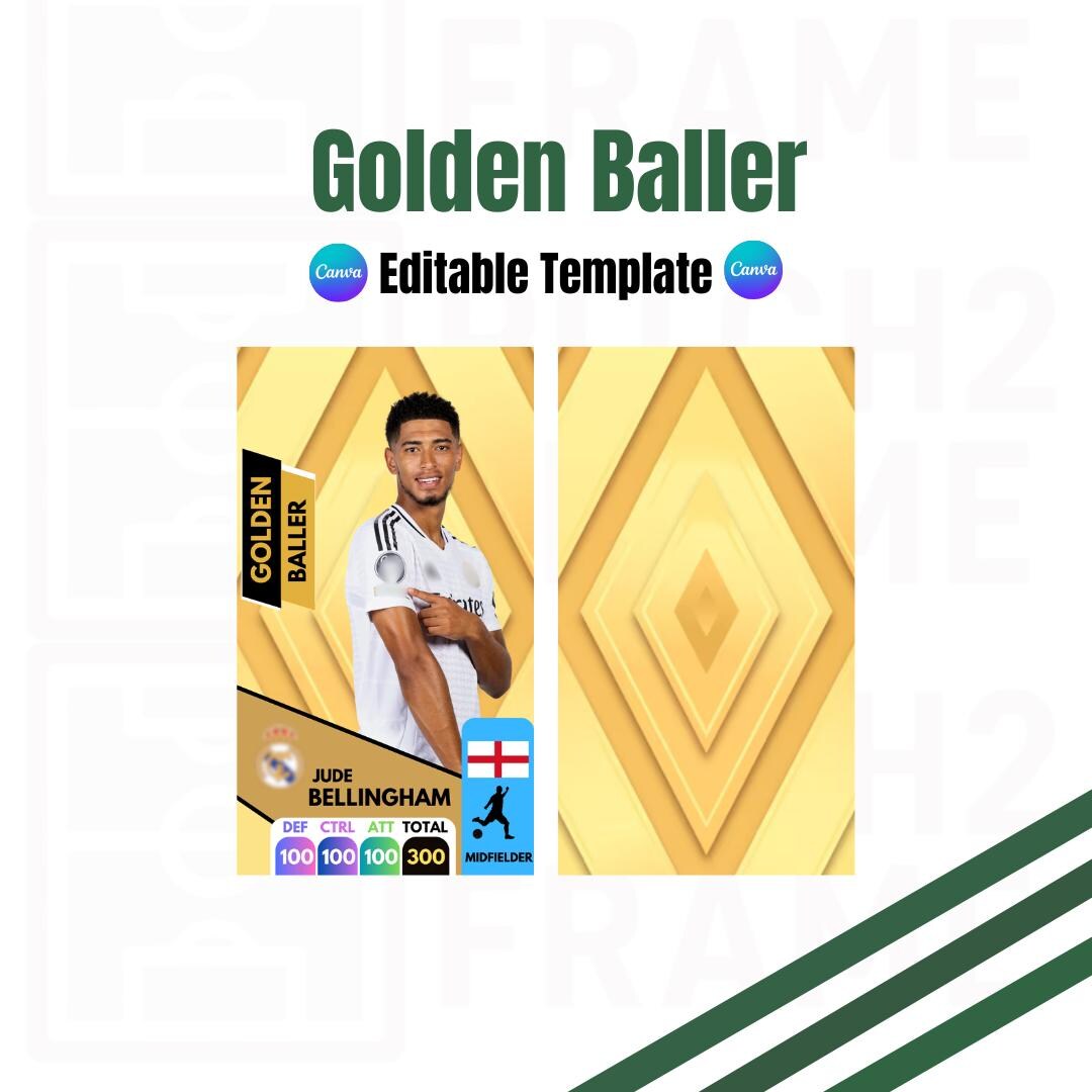 Blank Personalisable Golden Baller Card - Digital Download Template ...