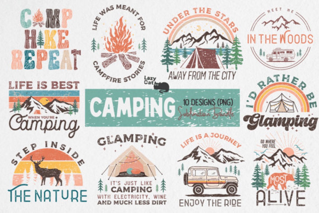 Adventure Awaits Camping PNG Bundle Instant Download for Sublimation ...