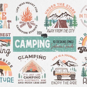 Adventure Awaits Camping PNG Bundle Instant Download for Sublimation ...