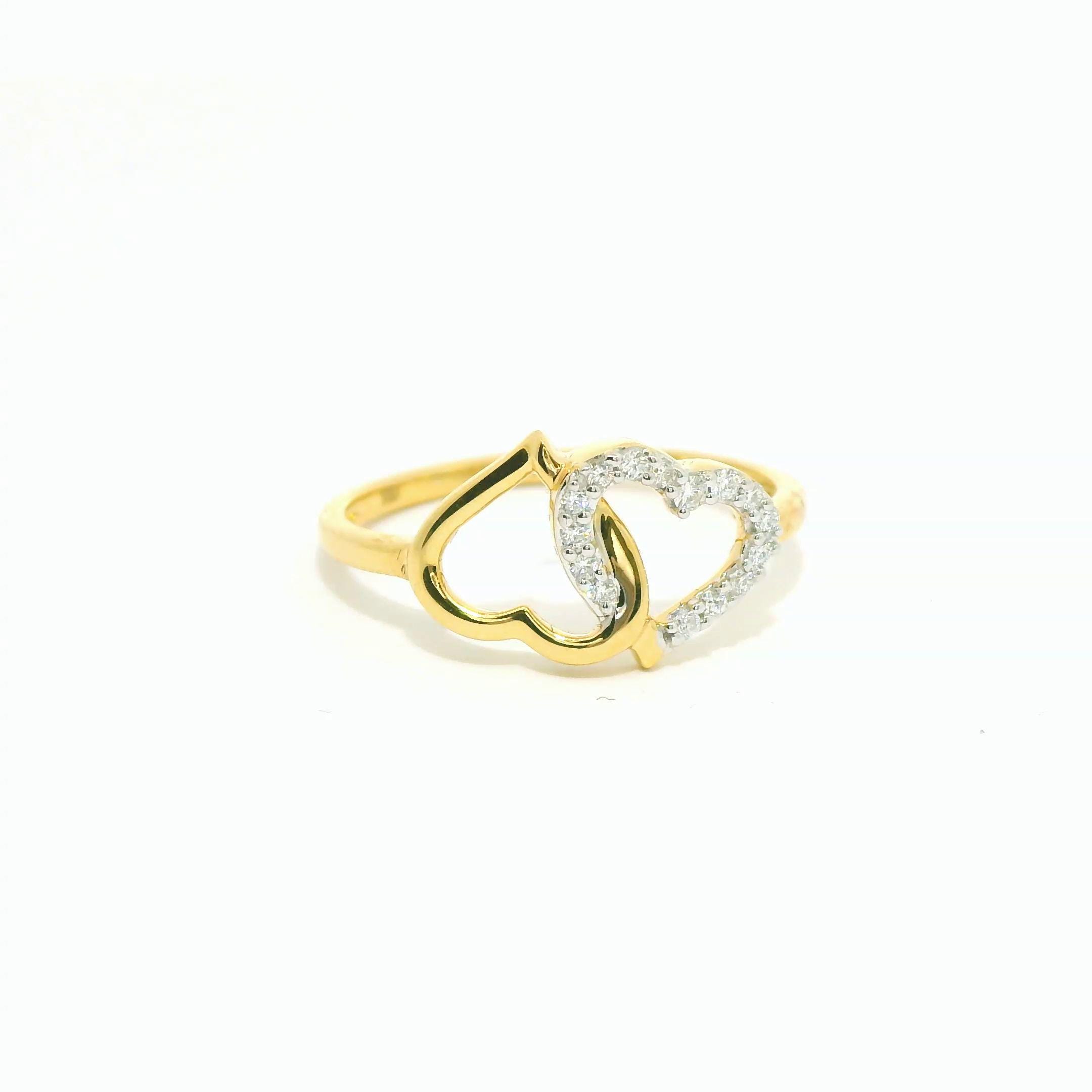 18K Solid Gold Diamond Ring, Love Forever Ring, All Natural VS Diamonds ...