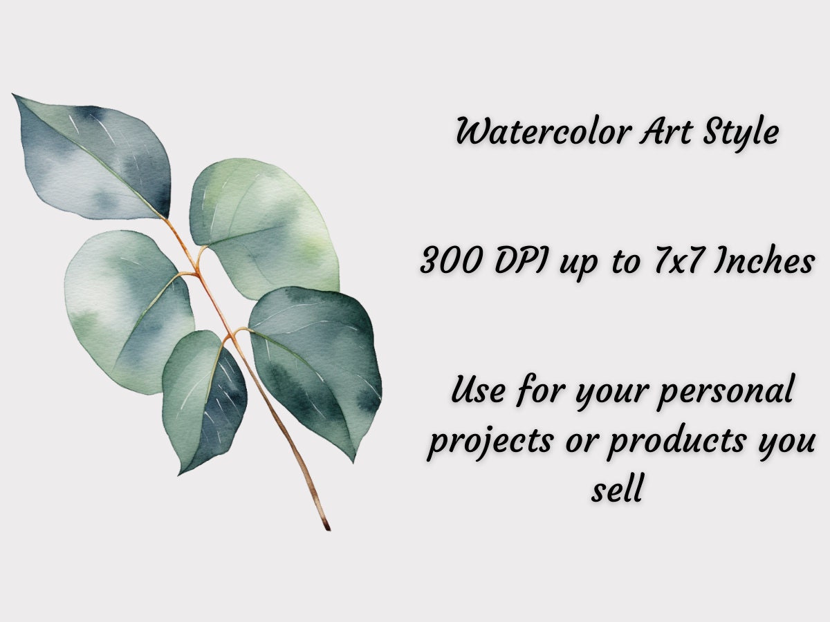 Eucalyptus Clipart Bundle, Watercolor Greenery Botanical Bundle ...