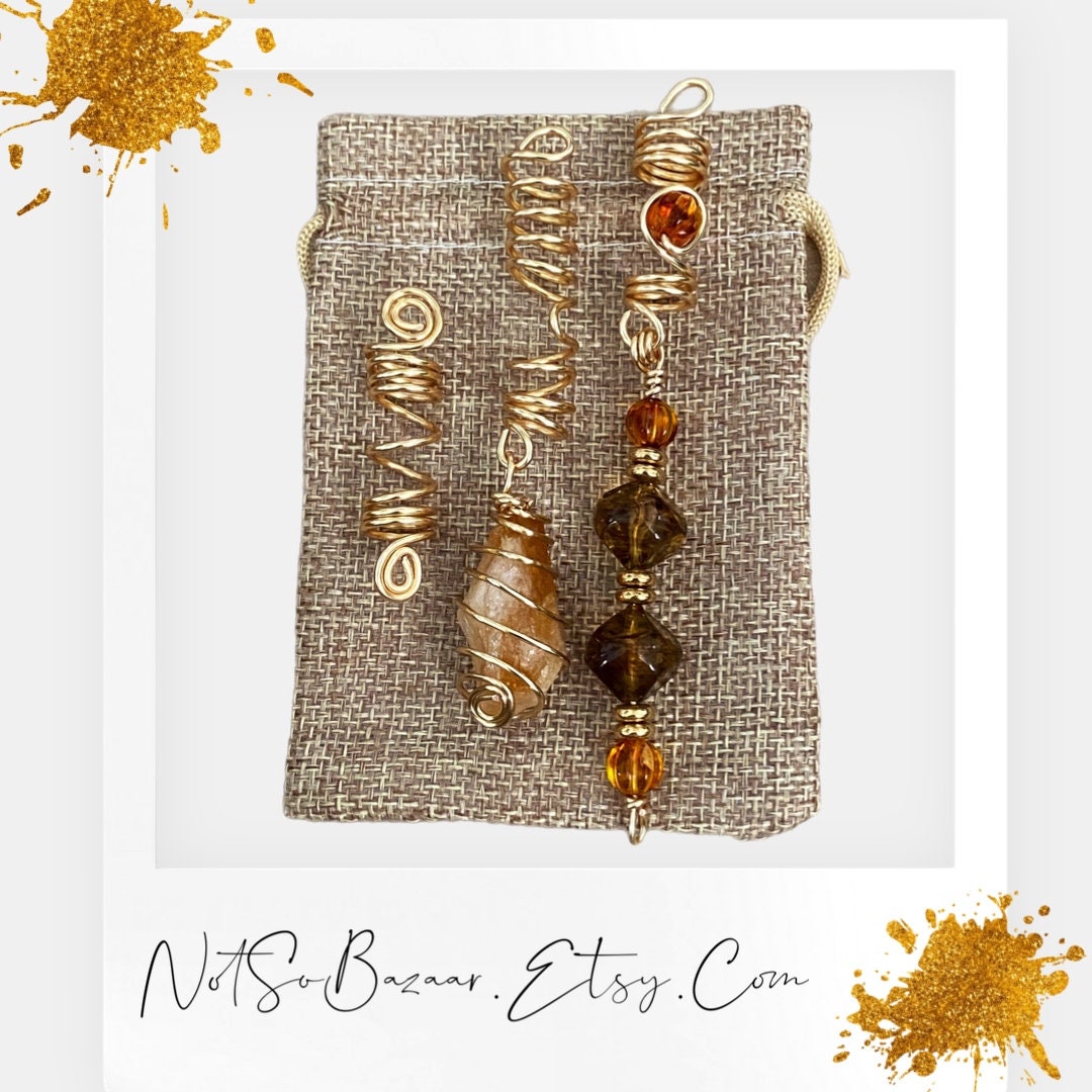 Citrine Loc Jewelry Set for Locs, Braids, and Twists - Etsy